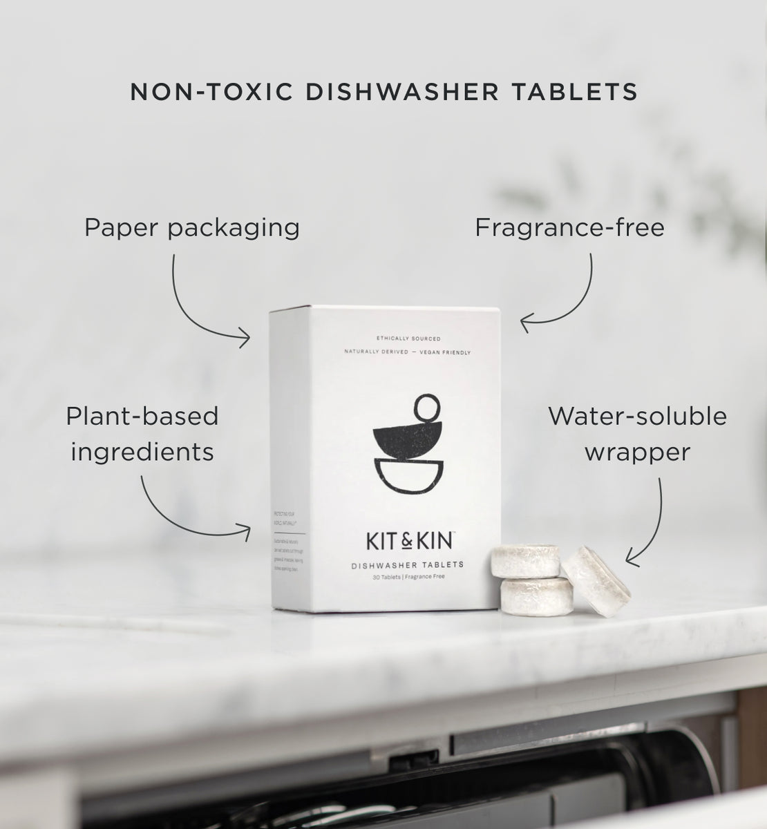 Eco Dishwasher Tablets | Non-Toxic & Powerful | Kit & Kin